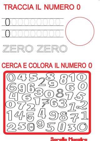 Colora, traccia e scrivi i numeri - SorelleMaestre scuola primaria