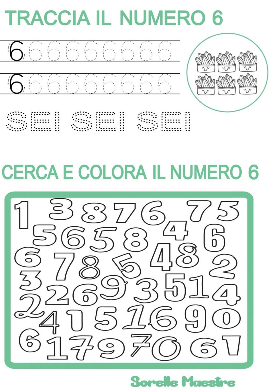 Colora, traccia e scrivi i numeri - SorelleMaestre scuola primaria