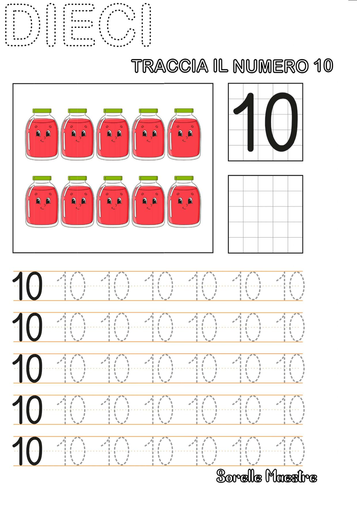 Traccia i numeri - SorelleMaestre scuola primaria, classe 1'