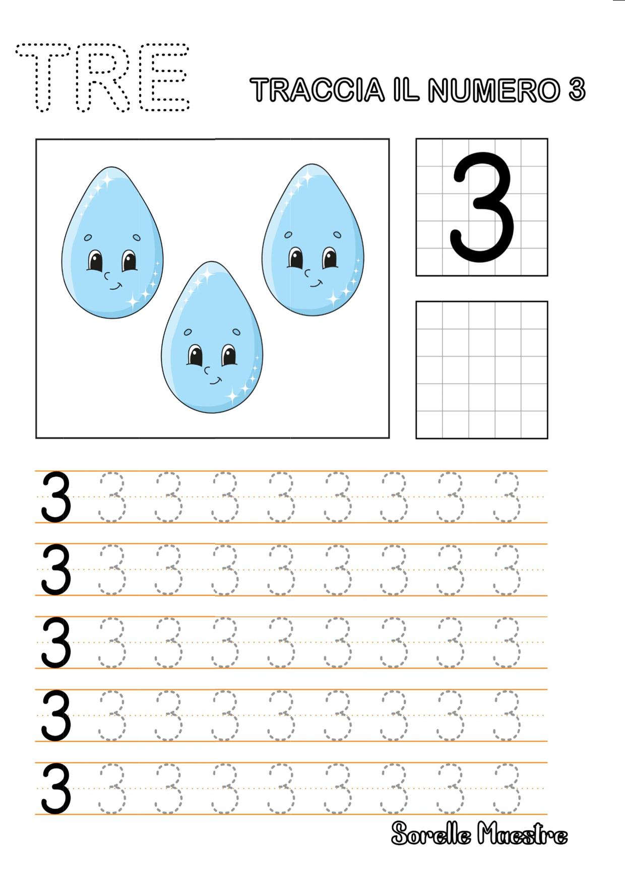 Traccia i numeri - SorelleMaestre scuola primaria, classe 1'