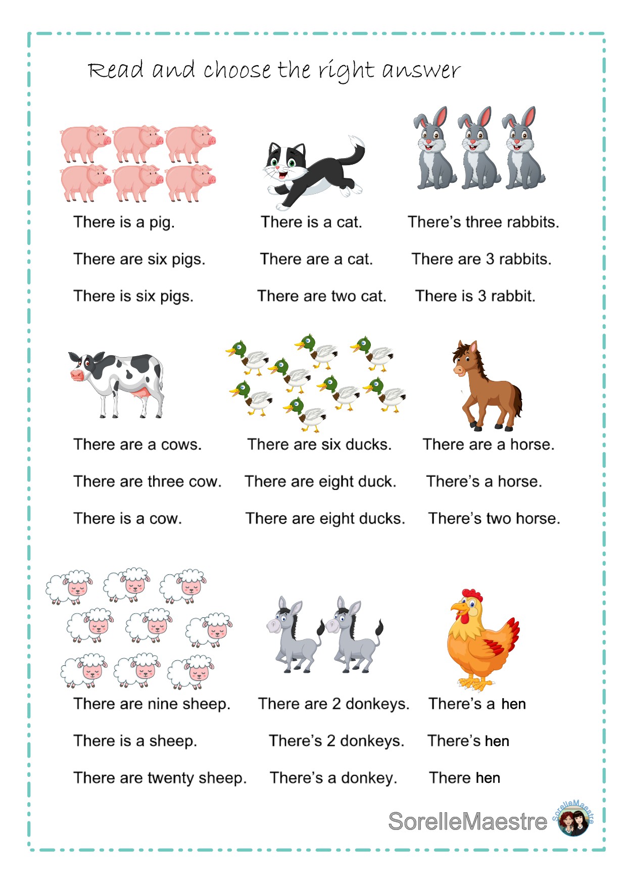 Farm animals (schede) - SorelleMaestre